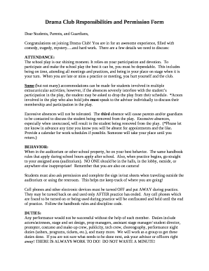 Congratulations on joining Drama Club Doc Template | pdfFiller