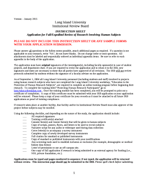 Application for Full/Expedited Review of Research Involving Human Subjects Doc Template | pdfFiller
