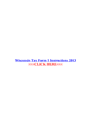 Fillable Online Wisconsin Tax Form 1 Instructions 2013 Fax Email Print ...