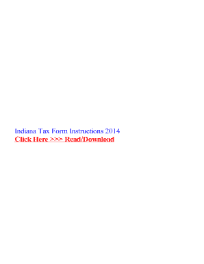 Fillable Online Indiana Tax Form Instructions 2014 Fax Email Print ...