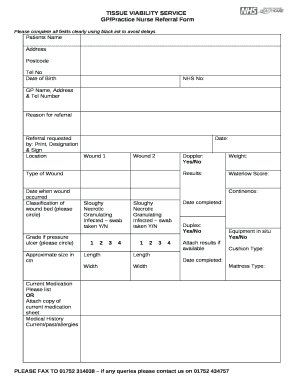 GP/Practice Nurse Referral Doc Template | pdfFiller