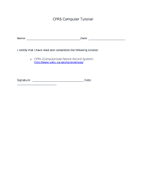 CPRS Computer Tutorial Doc Template | pdfFiller