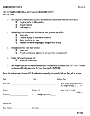 Fully completed the Application for Educational Assistance/Tuition ...