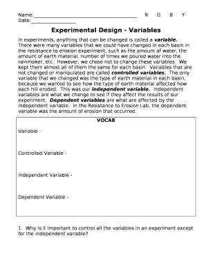 Experimental Design - Variables - lps lexingtonma Doc Template | pdfFiller