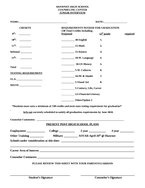 CREDITSREQUIREMENTS NEEDED FOR GRADUATION Doc Template | pdfFiller