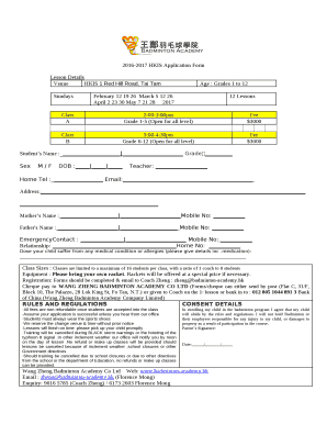 2016-2017 HKIS Application Doc Template | pdfFiller