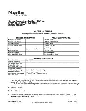 EPSDT RESIDENTIAL 1:1 CARE Doc Template | pdfFiller