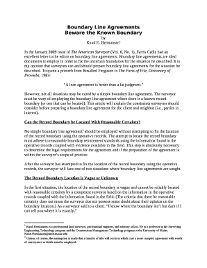Boundary Line Agreements Doc Template | pdfFiller