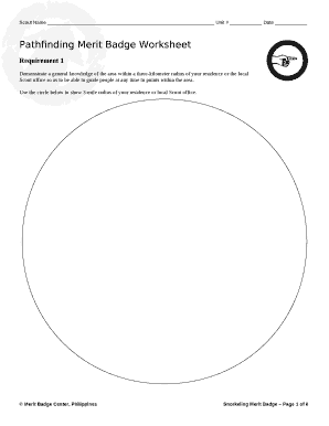 Pathfinding Merit Badge Worksheet Doc Template | pdfFiller
