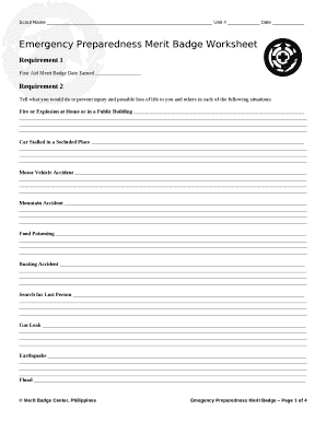 First Aid Merit Badge Date Earned Doc Template | pdfFiller