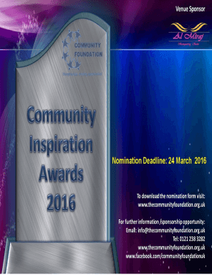 Nominations for the Community Inspiration Awards 2016 are now open Doc ...