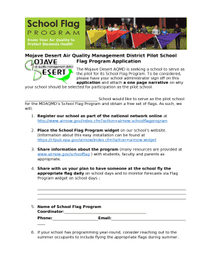 Mojave Desert Air Quality Management District Pilot School Flag Program ...