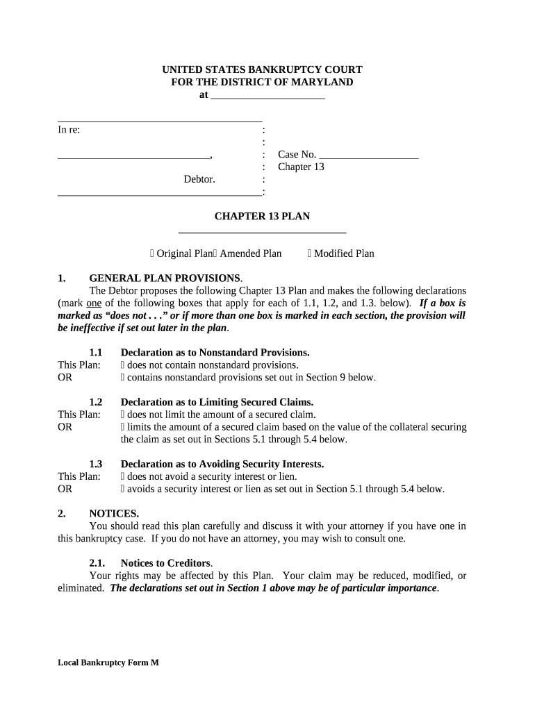 Original Plan Amended Plan Modified Plan Doc Template | pdfFiller