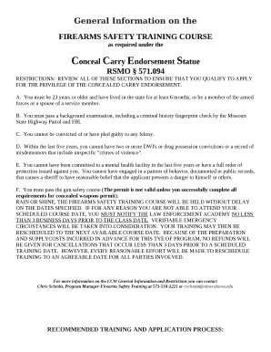 FIREARMS SAFETY TRAINING COURSE Doc Template | pdfFiller