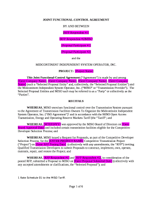 Joint functional-control Agreement Doc Template | pdfFiller