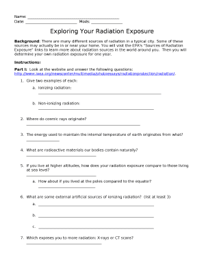 Exploring Your Radiation Exposure Doc Template | pdfFiller