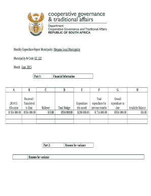 Monthly Expenditure Report Municipality: Mnquma Local Municipality Doc ...