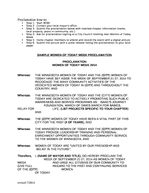 Proclamation how-to: Doc Template | pdfFiller