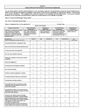 Upward Review Perance Assessment (Optional) Doc Template | pdfFiller