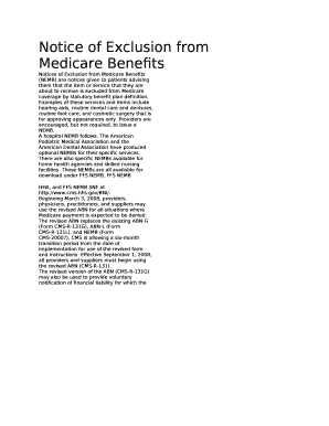 Notice of Exclusion from Doc Template | pdfFiller