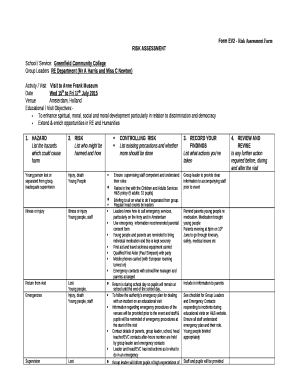 EV2 - Risk Assessment - moodle greenfieldschool Doc Template | pdfFiller