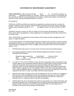 EXTENSION OF BOUNDARIES AGREEMENT Doc Template | pdfFiller