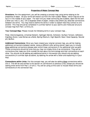 properties of water concept map Doc Template | pdfFiller