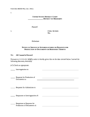 Notice of Service of Interrogatories or Requests for Doc Template ...