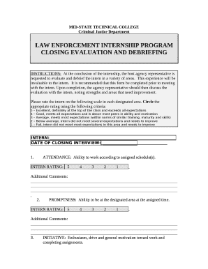 LAW ENFORCEMENT INTERNSHIP PROGRAM - instructor mstc Doc Template ...
