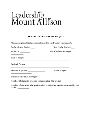 REPORT ON LEADERSHIP PROJECT Doc Template | pdfFiller