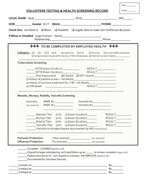 Fillable Online waystohelp multicare VOLUNTEER TESTING & HEALTH ...