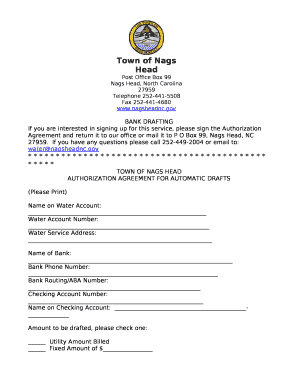 BANK DRAFTING Doc Template | pdfFiller