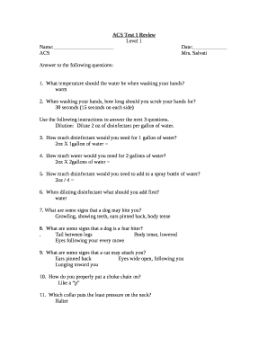 ACS Test 1 Review Doc Template | pdfFiller