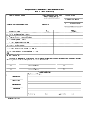 Requisition for Economic Development Funds Doc Template | pdfFiller