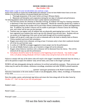 HONOR CHORUS RULES Doc Template | pdfFiller