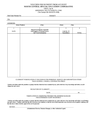 VOUCHER FOR PAYMENT FROM ACCOUNT template Doc Template | pdfFiller