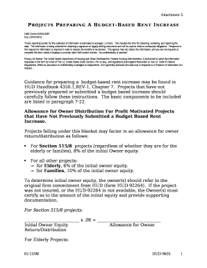 Guidance for preparing abudget-based rent increase may be found in HUD ...