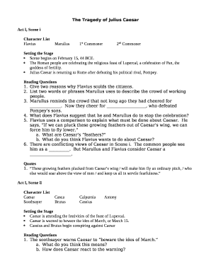 The Tragedy of Julius Caesar Doc Template | pdfFiller