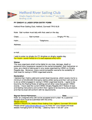 Fillable Online Helford River Sailing Club Fax Email Print - pdfFiller