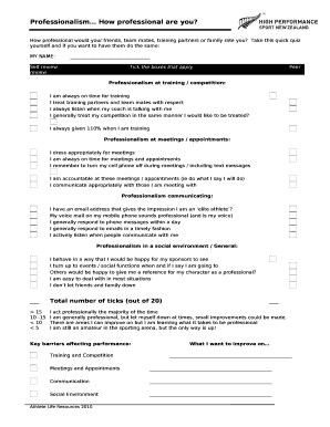 Professionalism How professional are you - hpsnz org Doc Template ...