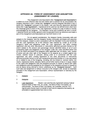 APPENDIX 4A: OF ASSIGNMENT AND ASSUMPTION (ASSIGNMENT BY LENDER) Doc ...