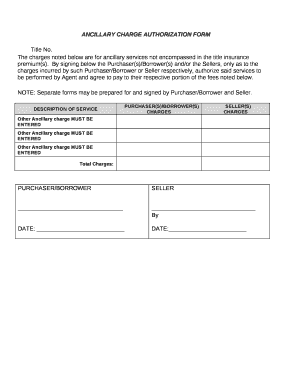 ANCILLARY CHARGE AUTHORIZATION Doc Template | pdfFiller