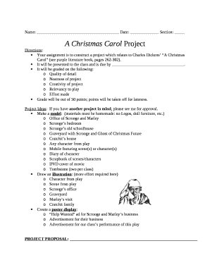 A Christmas Carol Project Doc Template | pdfFiller
