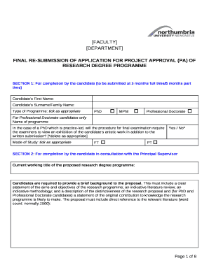 Project Approval Form Template Word | pdfFiller