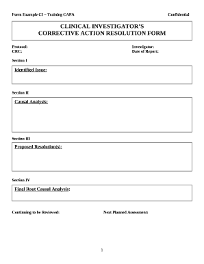 Example CI Training CAPAConfidential Doc Template | pdfFiller