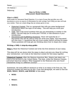 How to Write A DBQ Doc Template | pdfFiller