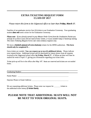 EXTRA TICKETING REQUEST Doc Template | pdfFiller