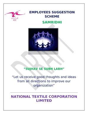 EMPLOYEES SUGGESTION SCHEME Doc Template | pdfFiller