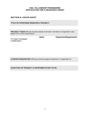 SECTION A: COVER SHEET Doc Template | pdfFiller