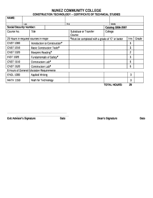 CONSTRUCTION TECHNOLOGY -- CERTIFICATE OF TECHNICAL STUDIES Doc ...